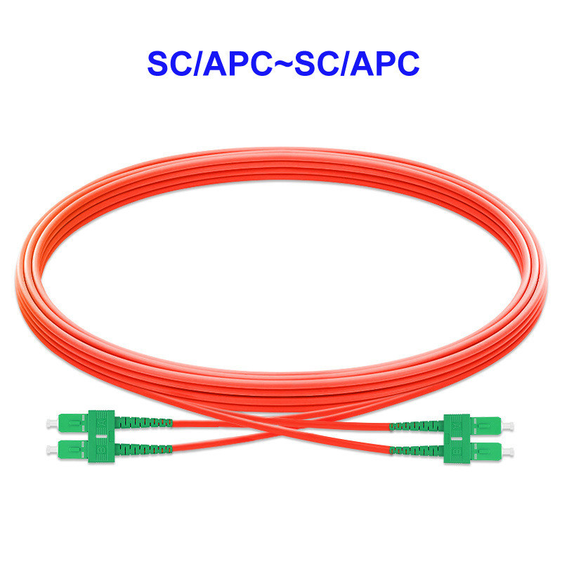 2 Core Multimode Fiber Optic Cable SC APC To SC APC Fiber Patch Cord