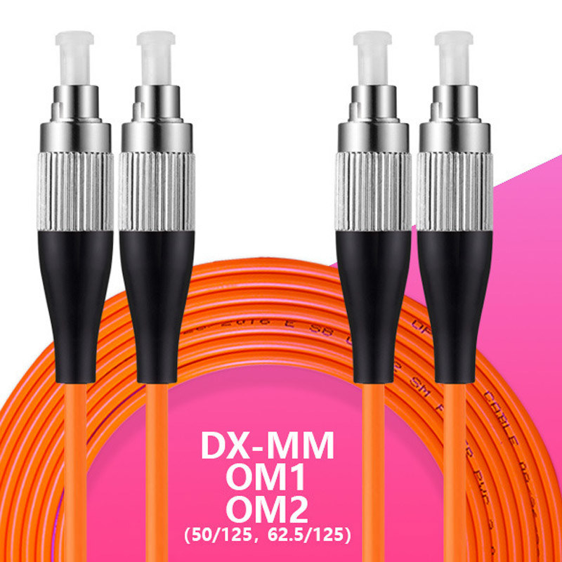 2 Core Multimode Duplex Fiber Optic Cable FC UPC To FC UPC Connector